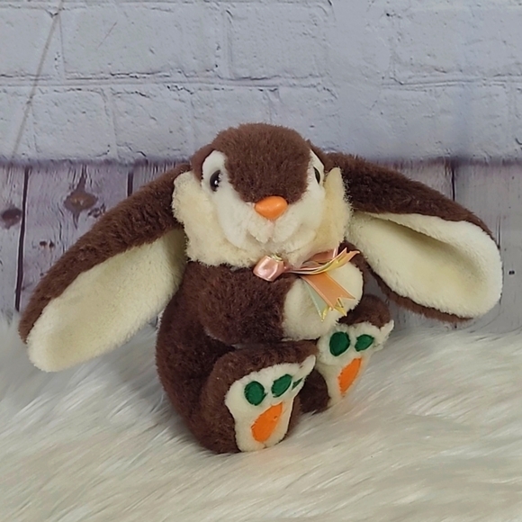 Vintage | Toys | Vintage 9s Chocolate Brown Easter Bunny Plush Stuffed ...